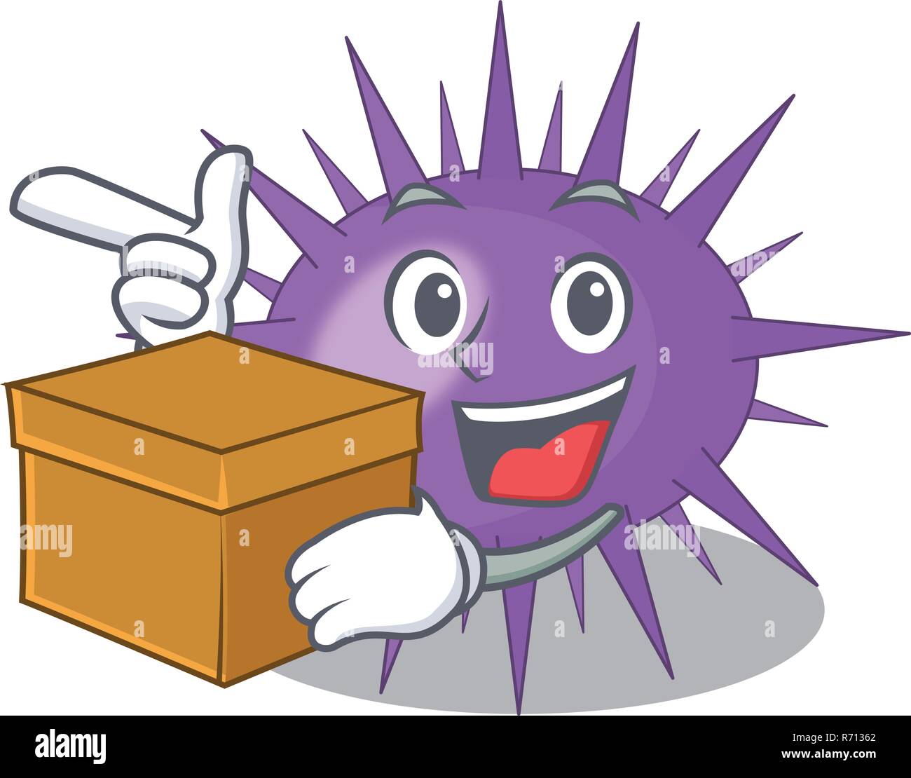 With box Sea urchin commonly called in cartoon Stock Vector Image & Art ...