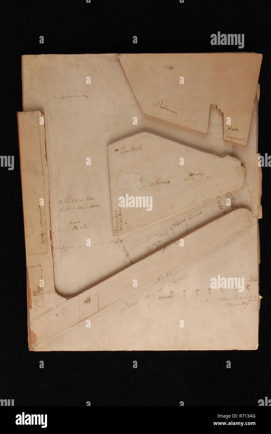 Pieter Adams, Scale model of the design of Zalmhaven in Rotterdam, with ...