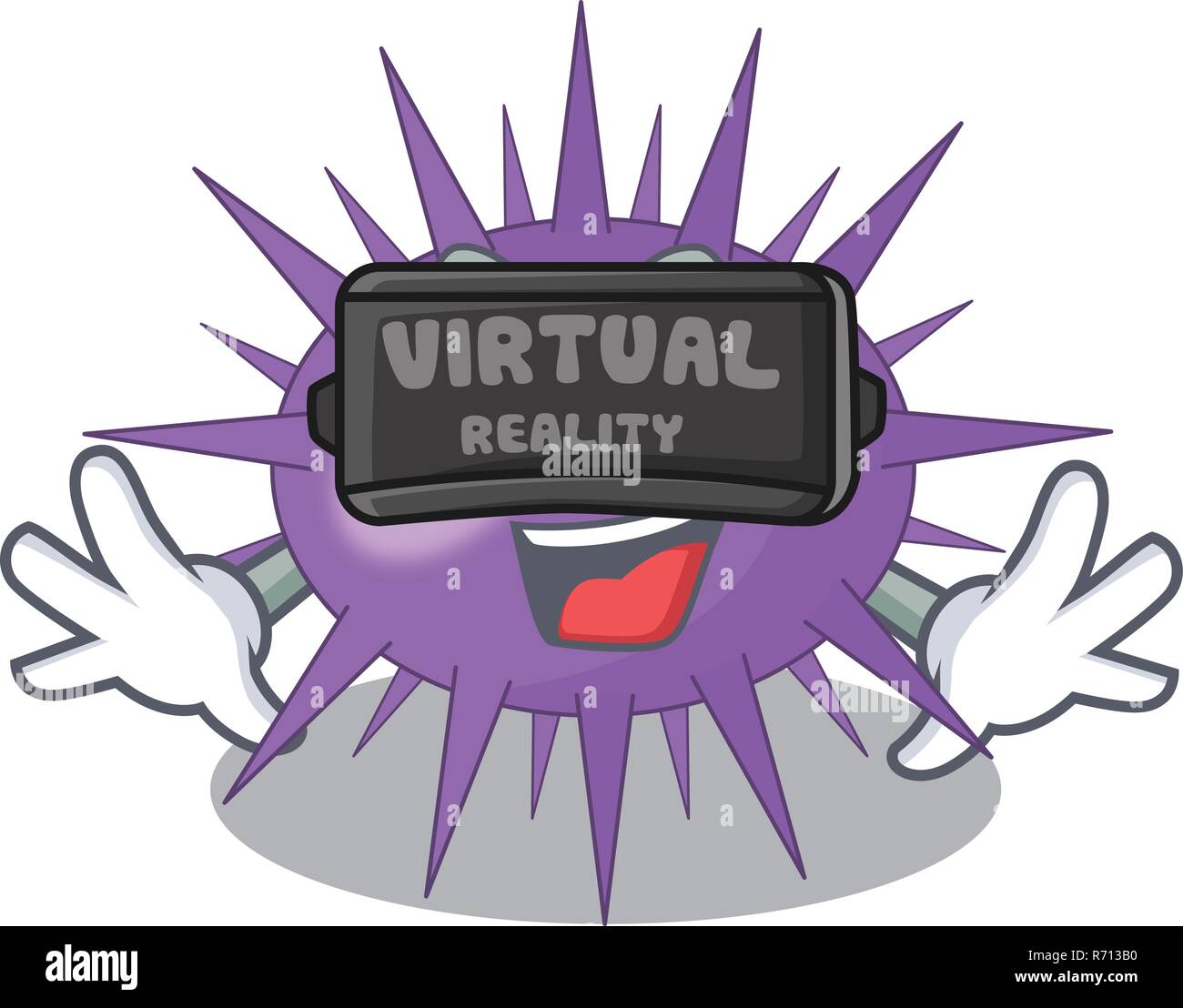 Virtual reality underwater scenery on mascot sea urchin Stock Vector ...