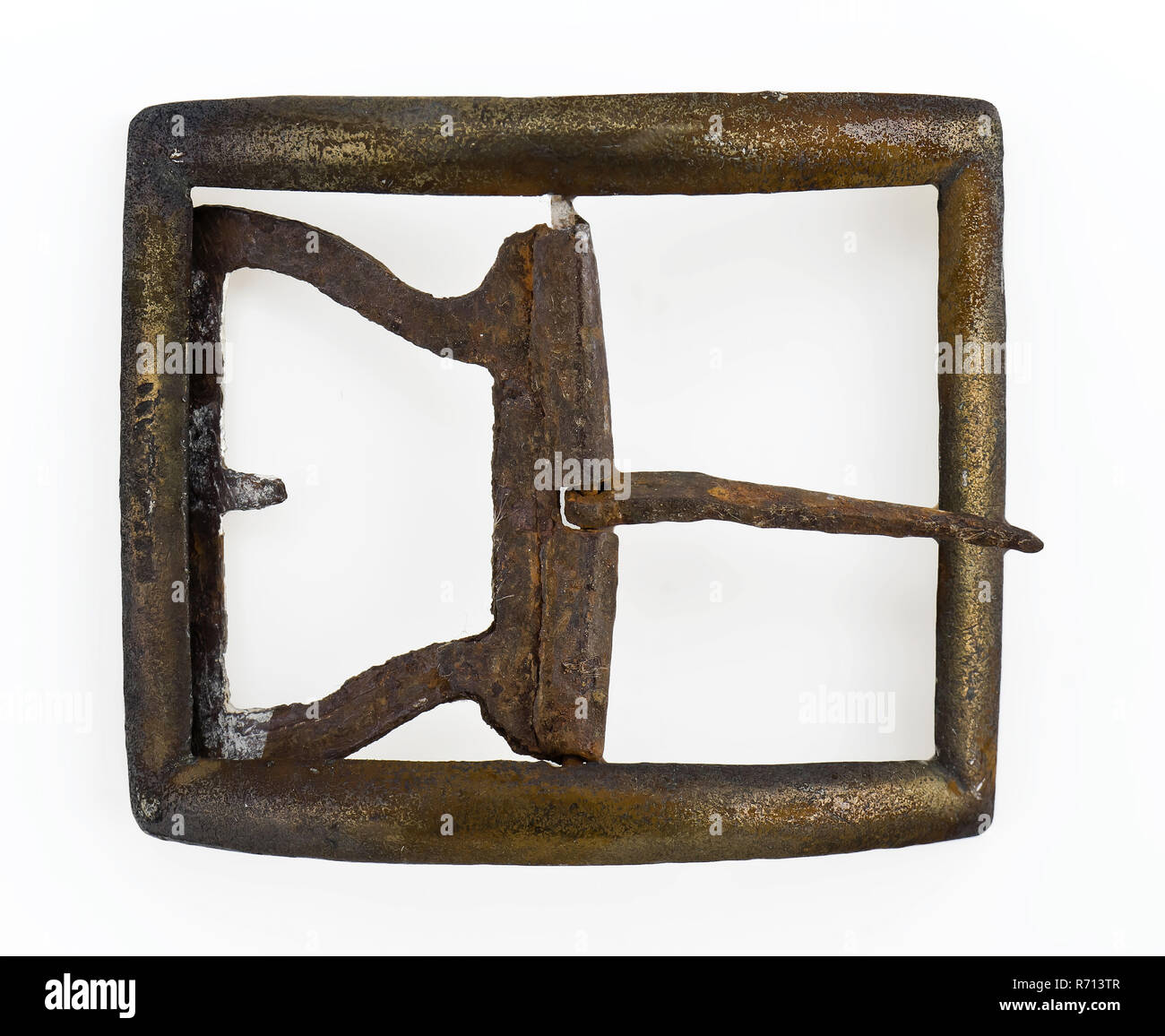 Buckle with rectangular, curved handle, middle post and angel, buckle ...