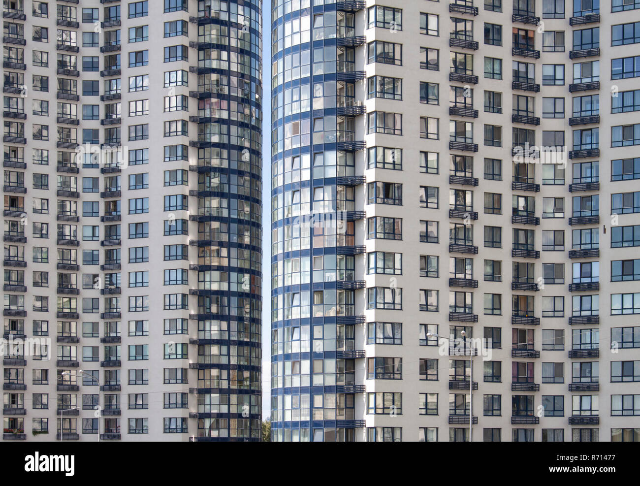 Front view window of new construction condominium building Stock Photo ...
