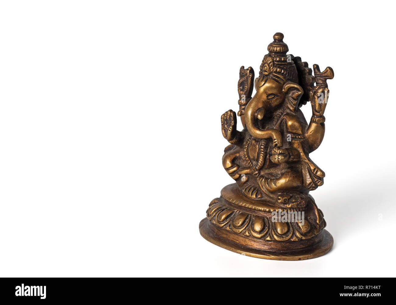 Closeup Hindu God Ganesha Isolated on White Background, Clipping Path ...