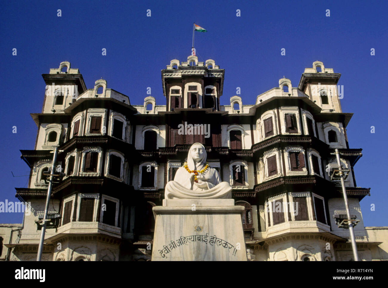 statue and front view of indore palace, madhya pradesh, india Stock ...