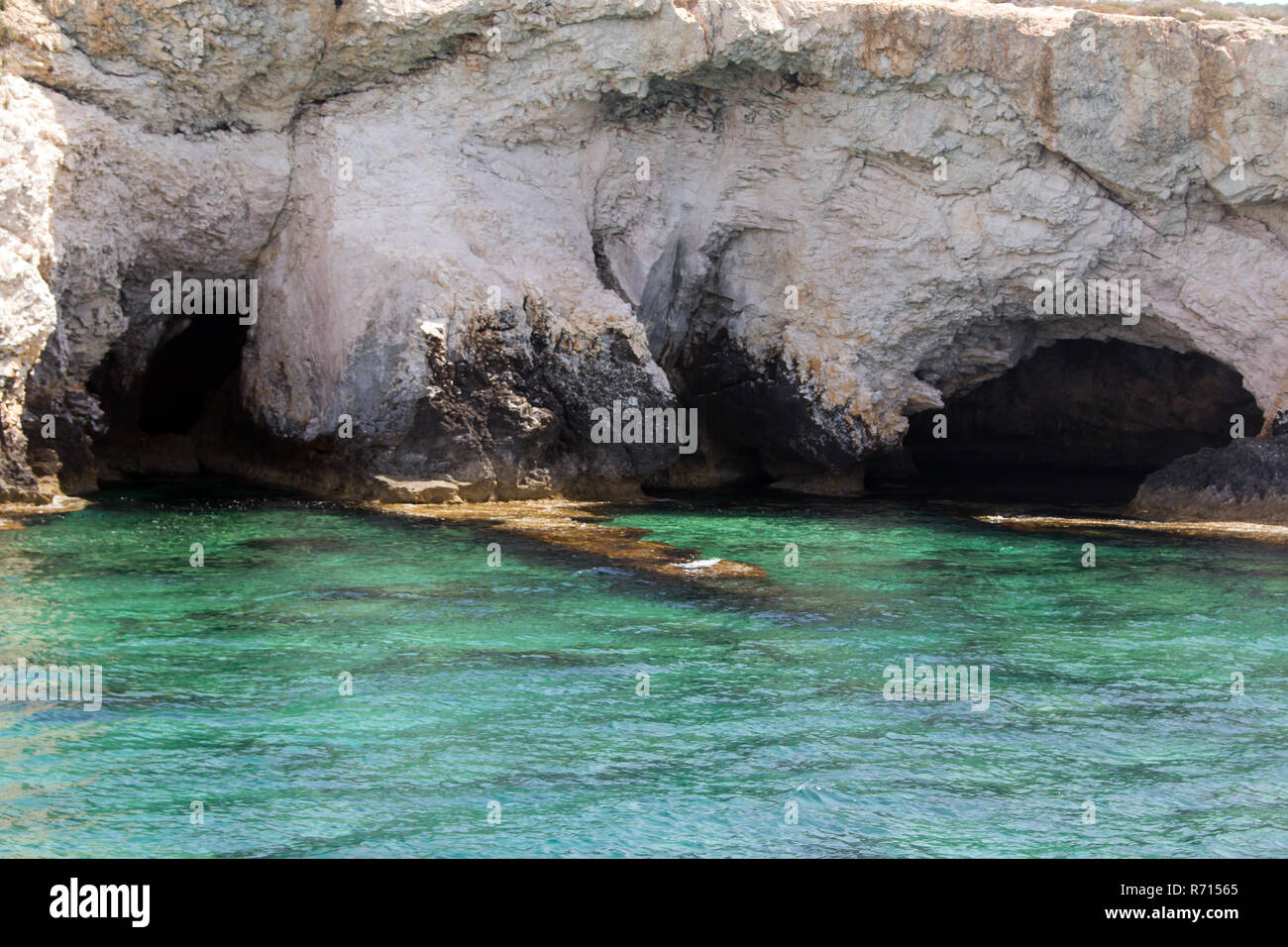sea caves cyprus Stock Photo - Alamy