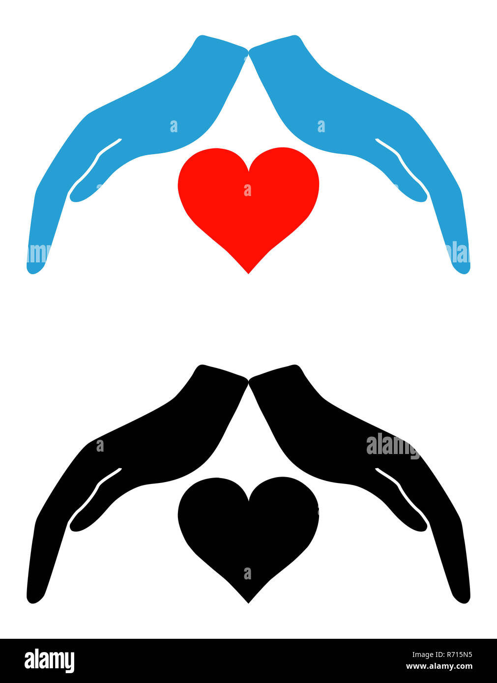 concept of protection and love vector illustration isolated on white ...