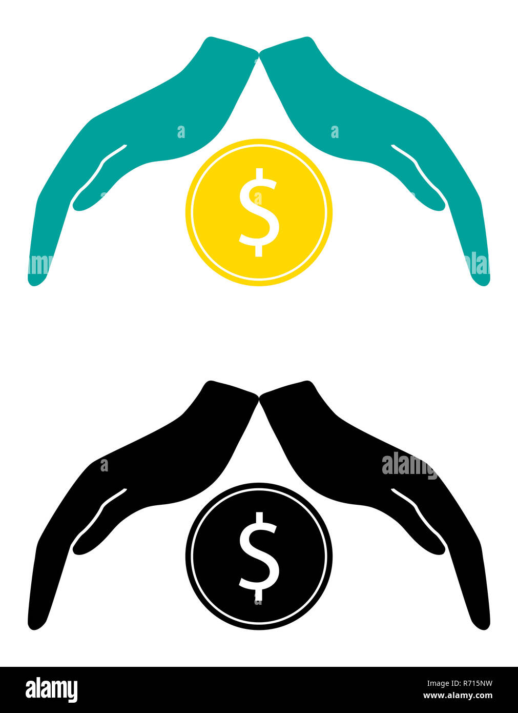 concept of protection and love of money vector illustration isolated on ...