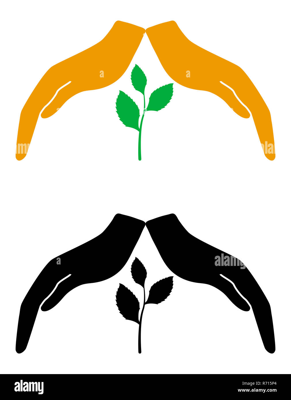 concept of protection and love of plants nature vector illustration ...