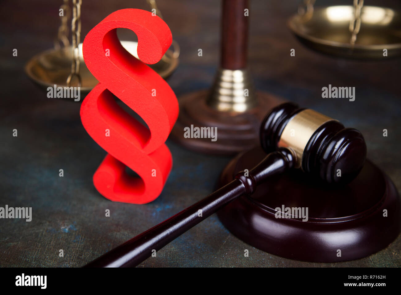 Paragraph sign, Wooden gavel barrister, legal system and justice ...