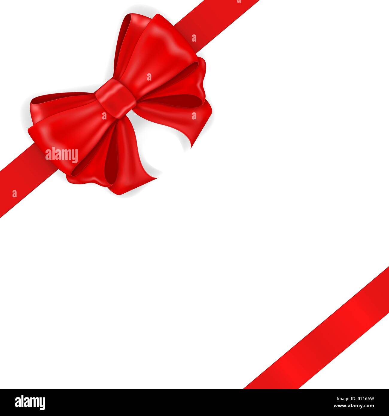 Red ribbon bow. Diagonal wrapped gift Stock Vector Image & Art - Alamy