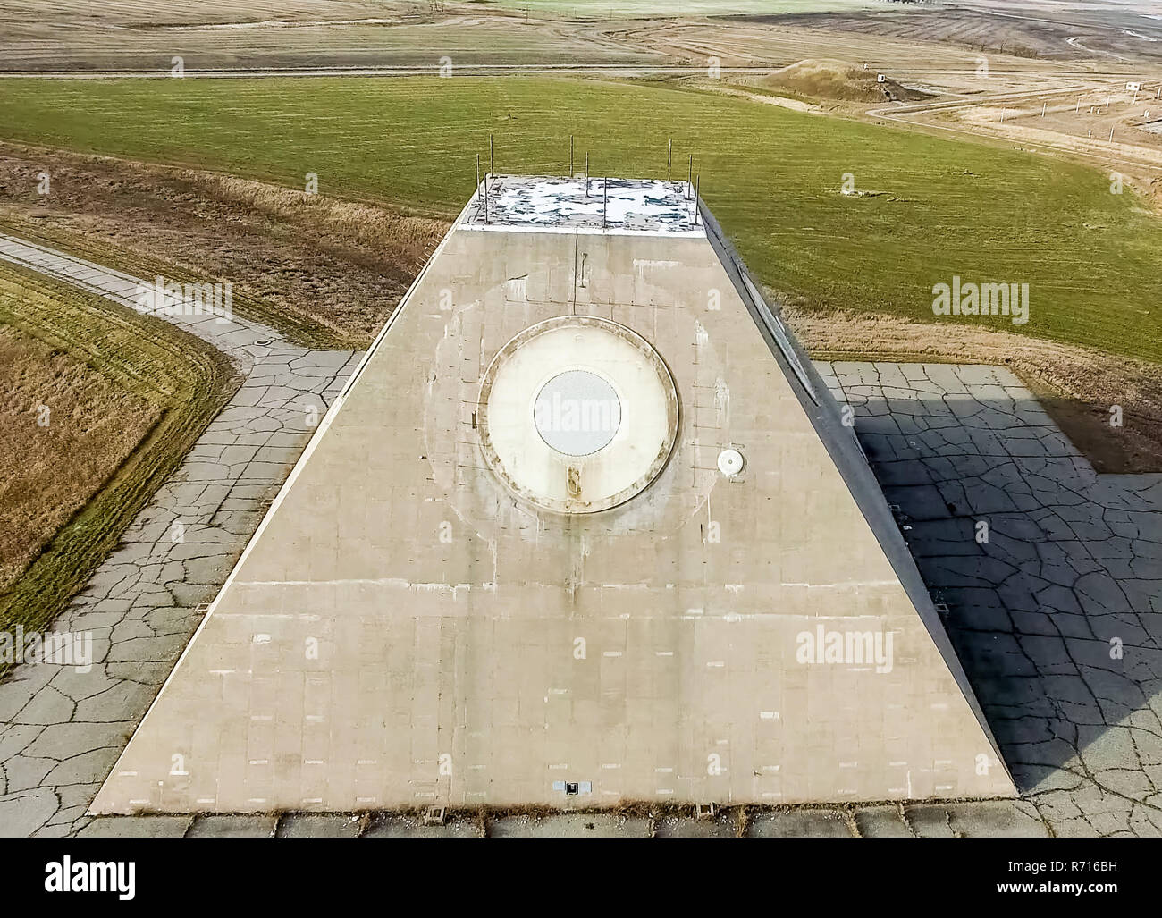 The building of the radio radar in the form of a pyramid on military ...