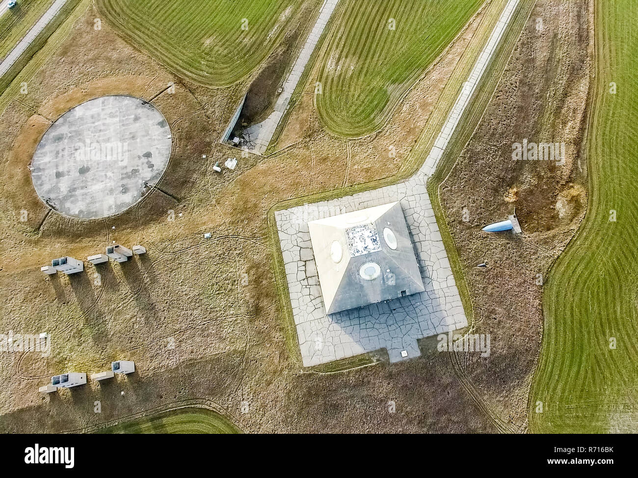 The building of the radio radar in the form of a pyramid on military ...