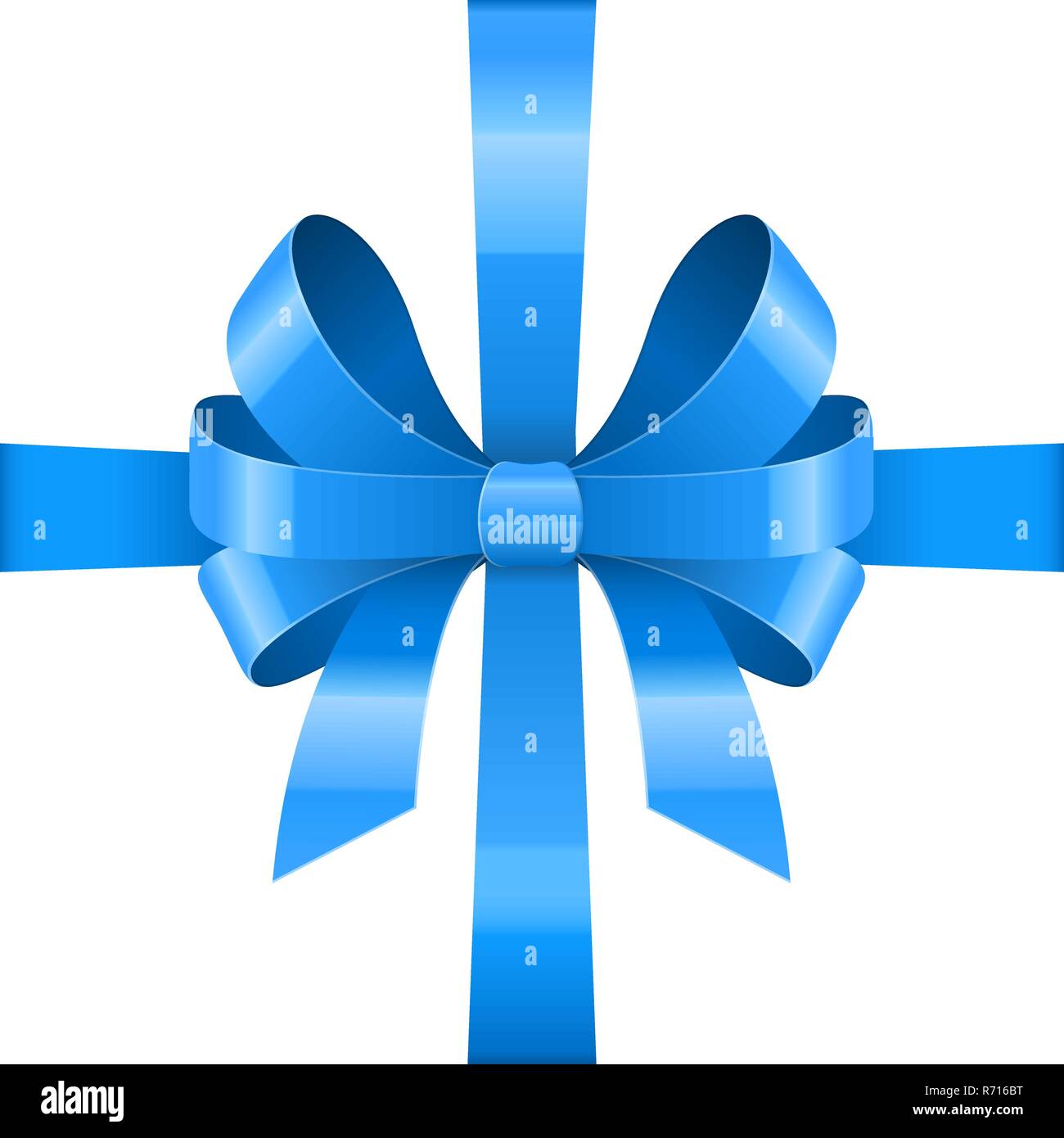 Blue ribbon bow wrapping Stock Vector Image & Art - Alamy