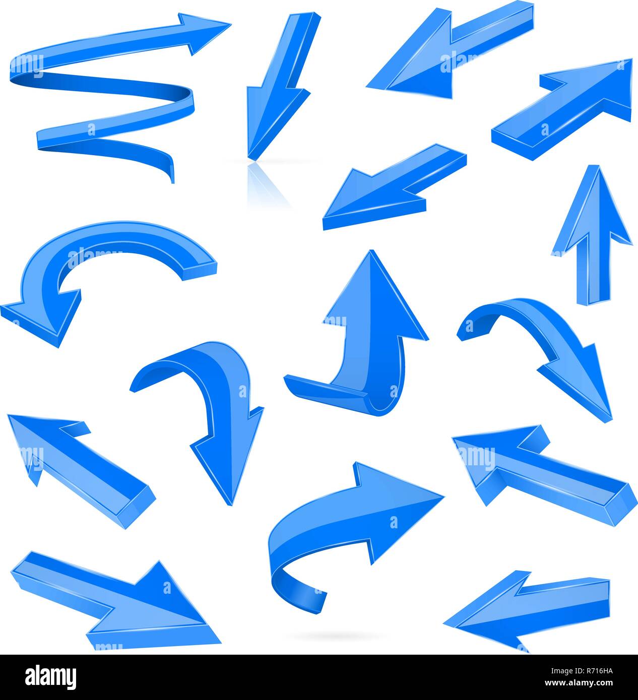 Blue direction arrows hi-res stock photography and images - Alamy