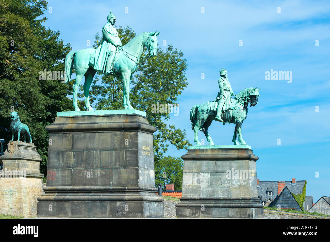 Equestrian statues, Emperors Frederick Barbarossa and Wilhelm I ...