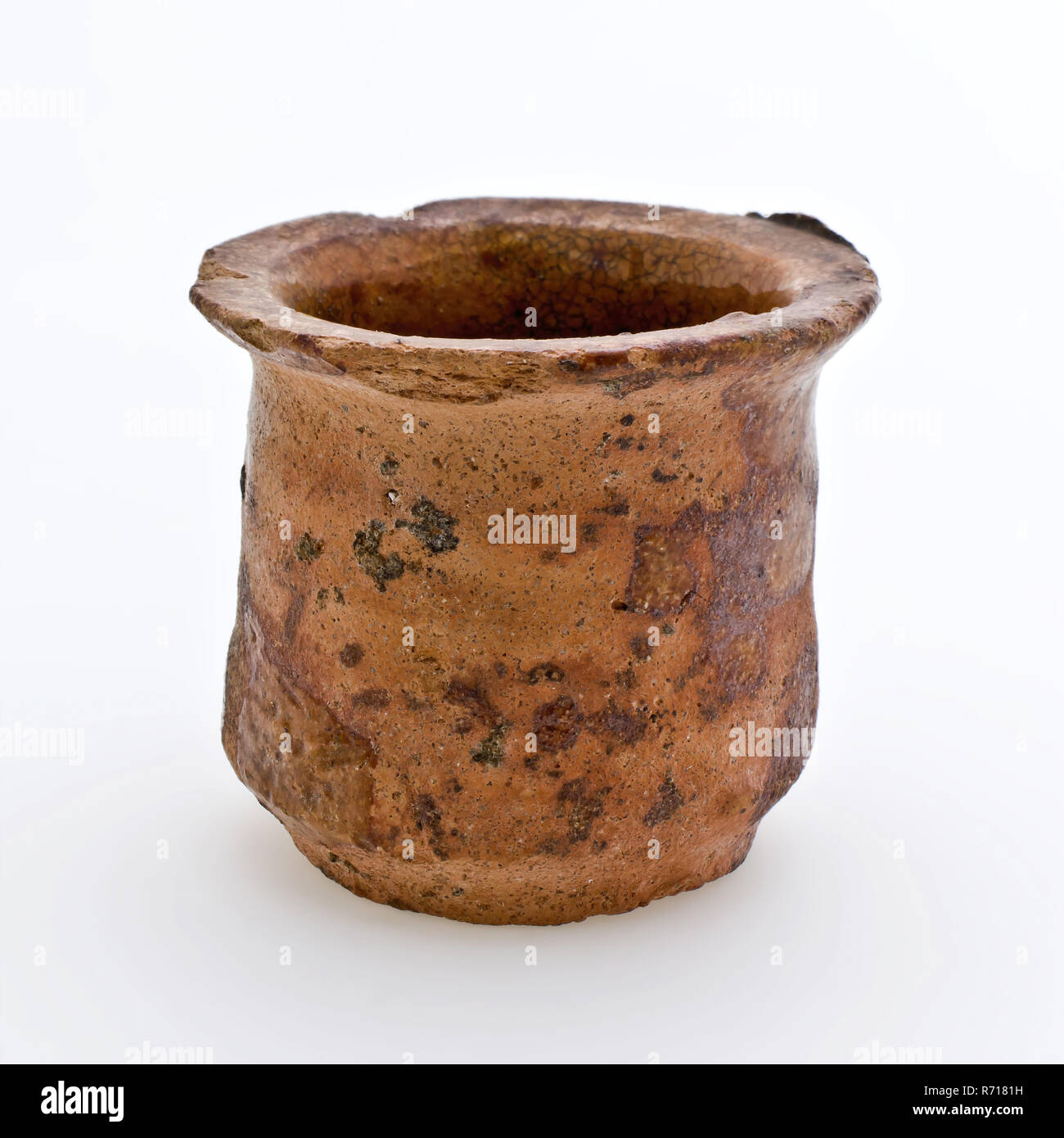 Pottery ointment jar, conical model, red shard, internally glazed ...