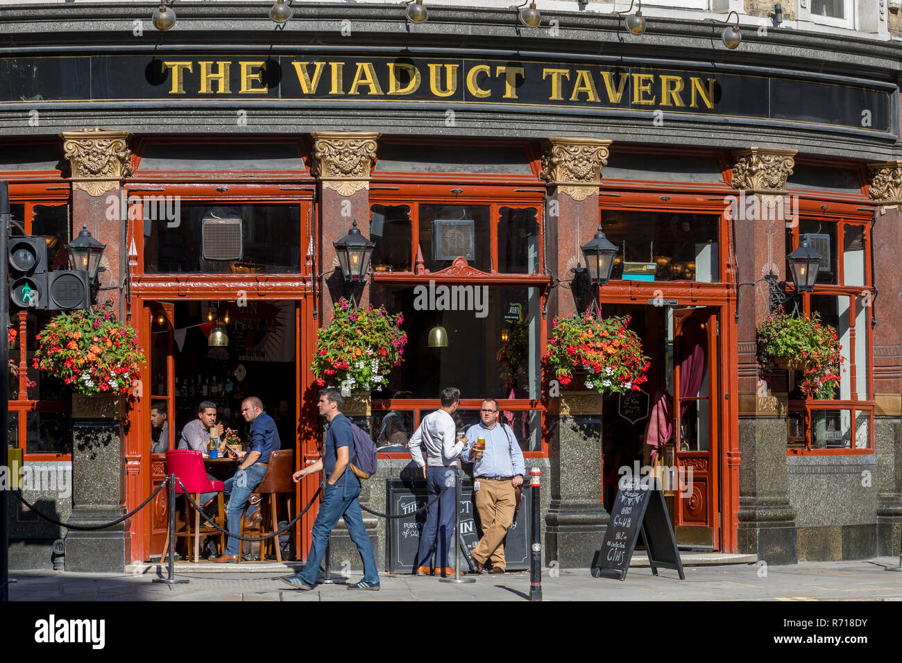 Famous and listed pub The Viaduct Tavern, Holborn, London, United ...
