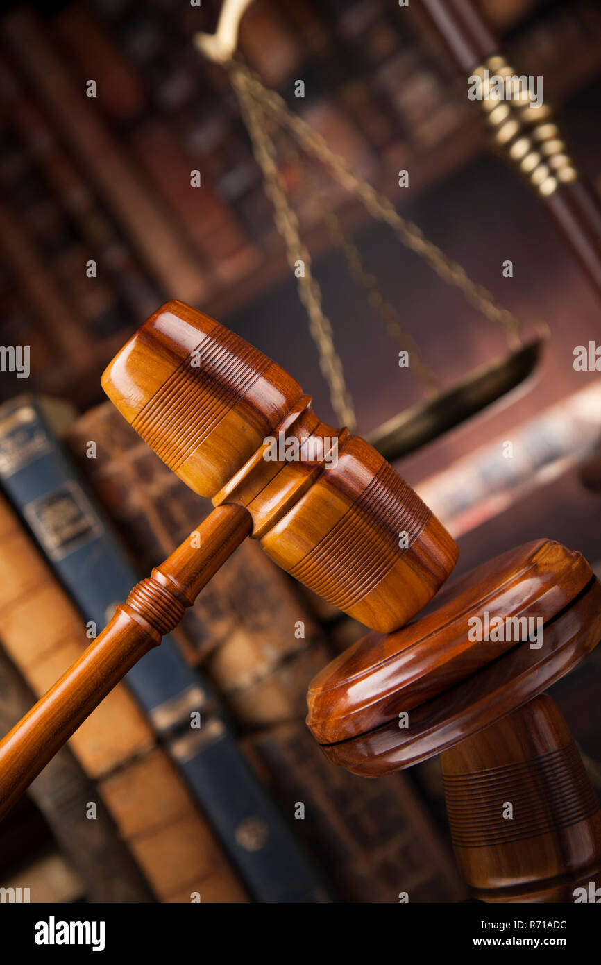 Courtroom, Law theme, mallet of the justice Stock Photo - Alamy