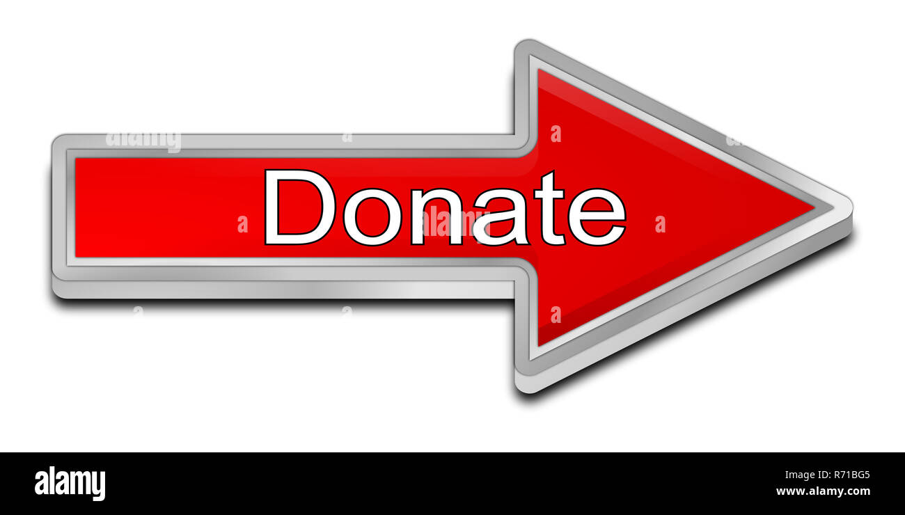 red Donate Arrow Button - 3D illustration Stock Photo - Alamy