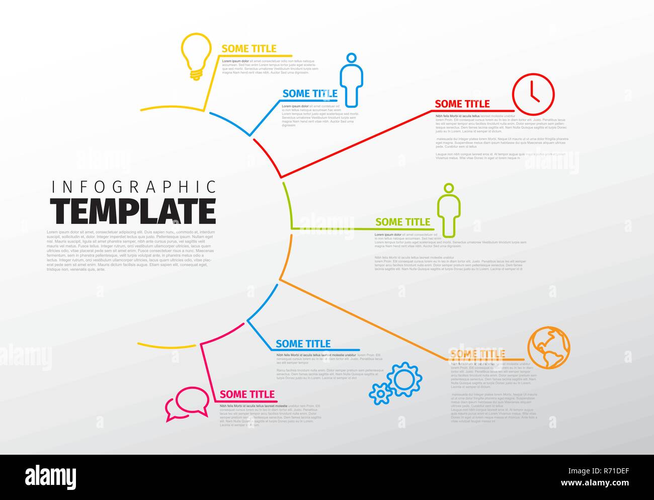 Vector multipurpose Infographic template made from lines and icons ...