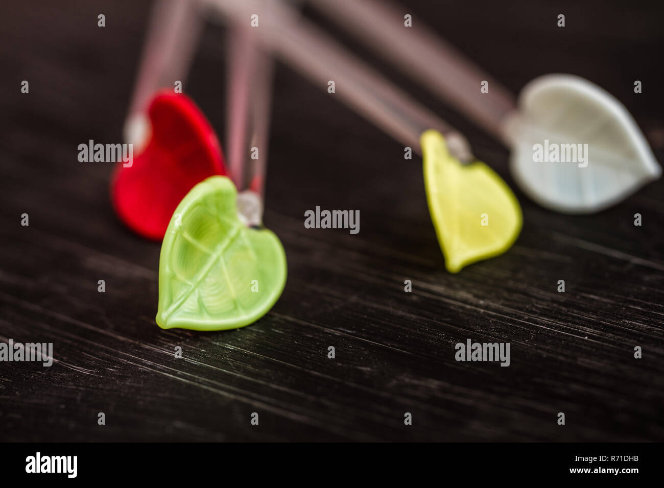 Colorful Hand Made Glass Tea Spoon Stock Photo - Alamy