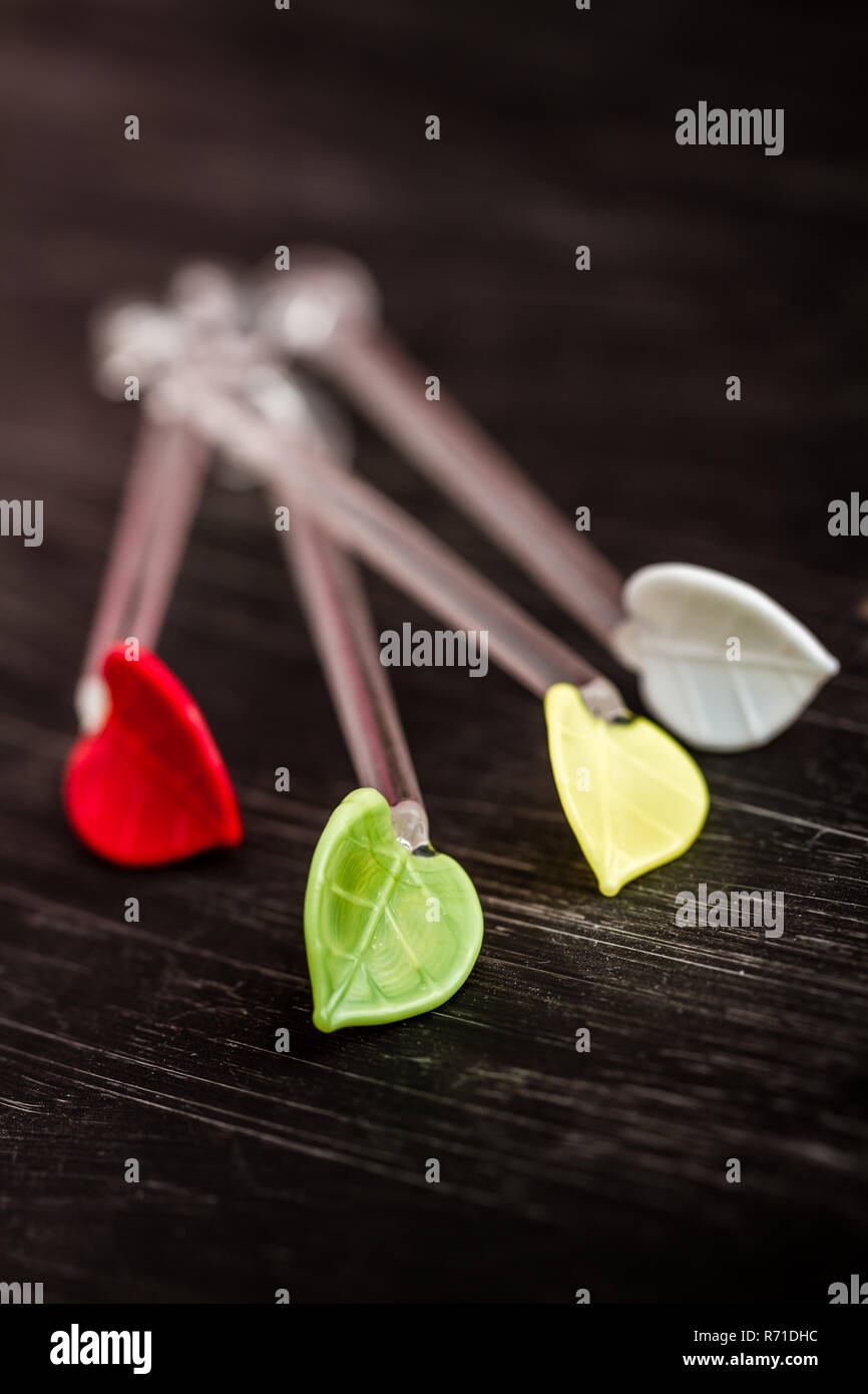 Colorful Hand Made Glass Tea Spoon Stock Photo - Alamy