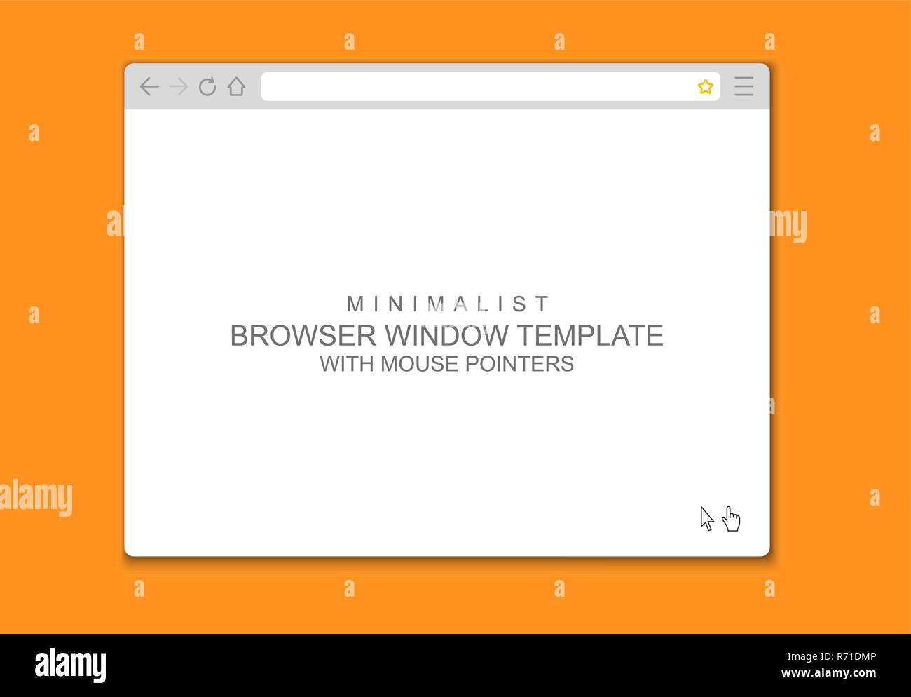 Abstract flat design web browser window template with mouse pointers ...
