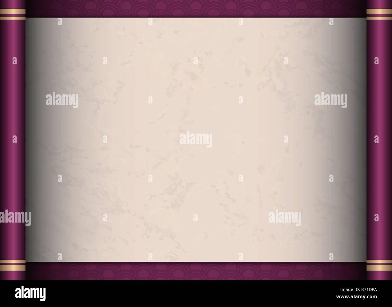 Retro traditional Chinese style purple scroll paper template spiral ...