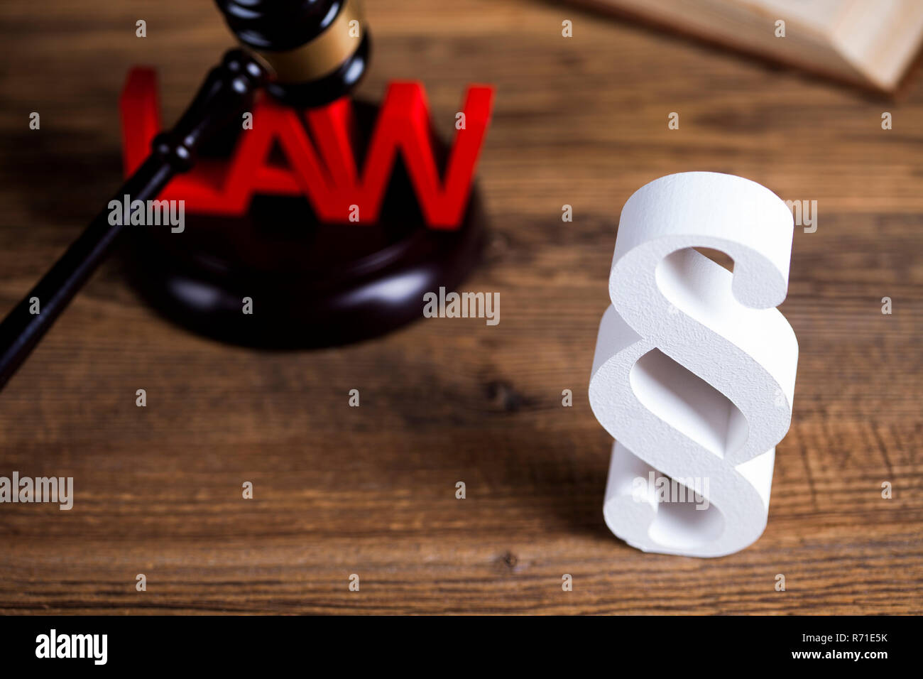 Paragraph sign, Wooden gavel barrister, legal system and justice ...