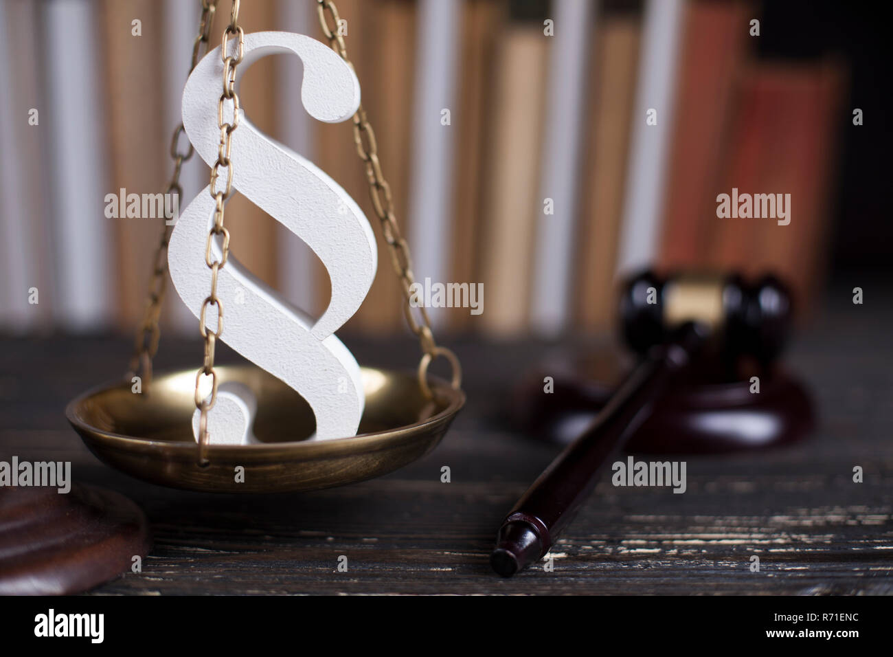 Paragraph sign, Wooden gavel barrister, legal system and justice ...