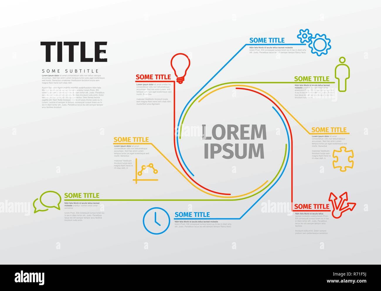 Vector Infographic diagram template made from lines and icons Stock ...