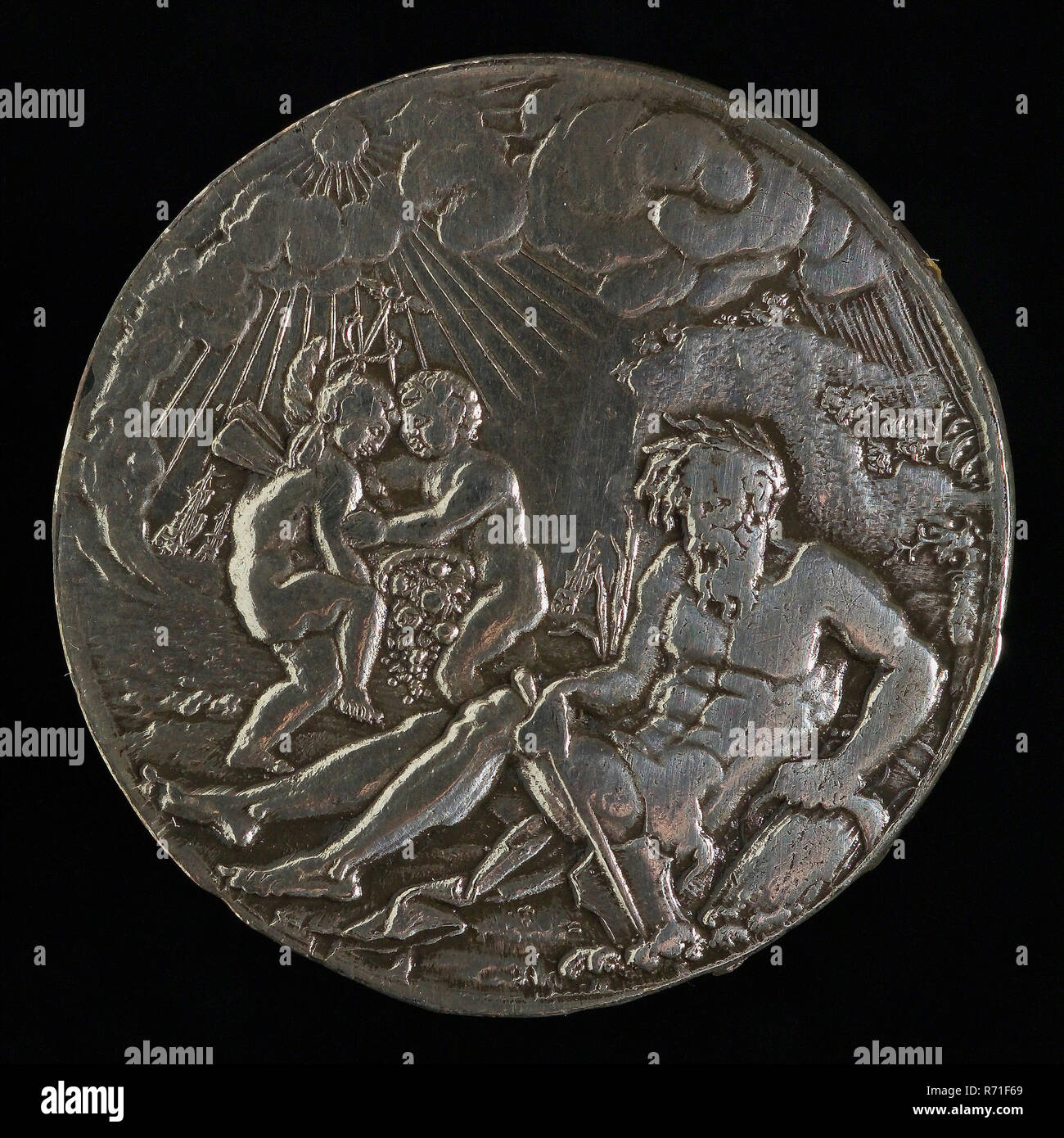 stamp cutter: Daniël Koene, medal with Maasgod and city weapon ...