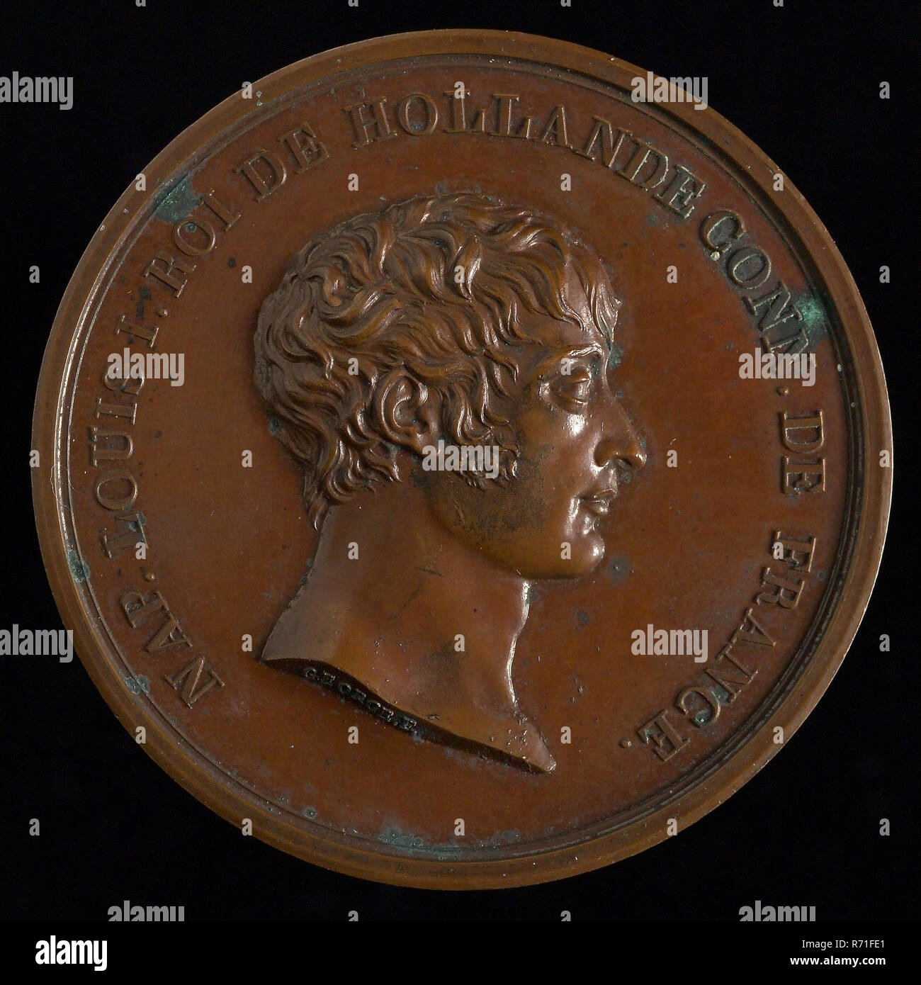 George, Medal on King Louis Napoleon, medallion bronze bronze material ...
