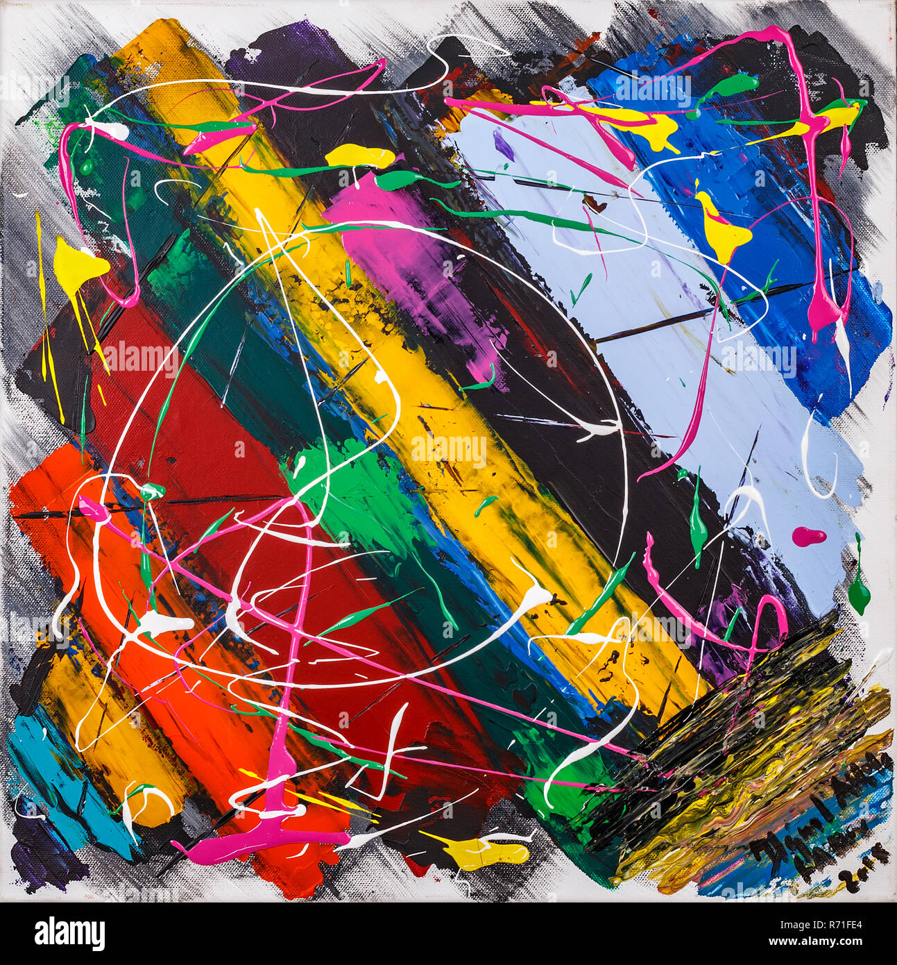 Abstract colorful oil painting hi-res stock photography and images - Alamy