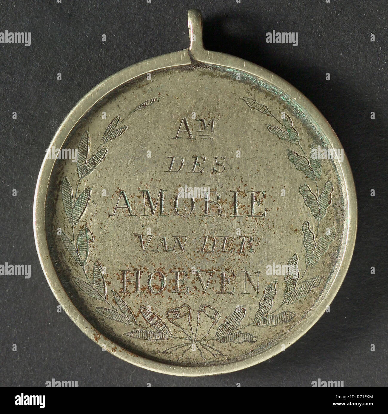 Medal on Abraham des Amorie van der Hoeven, penning footage silver, engraved, bound together ...
