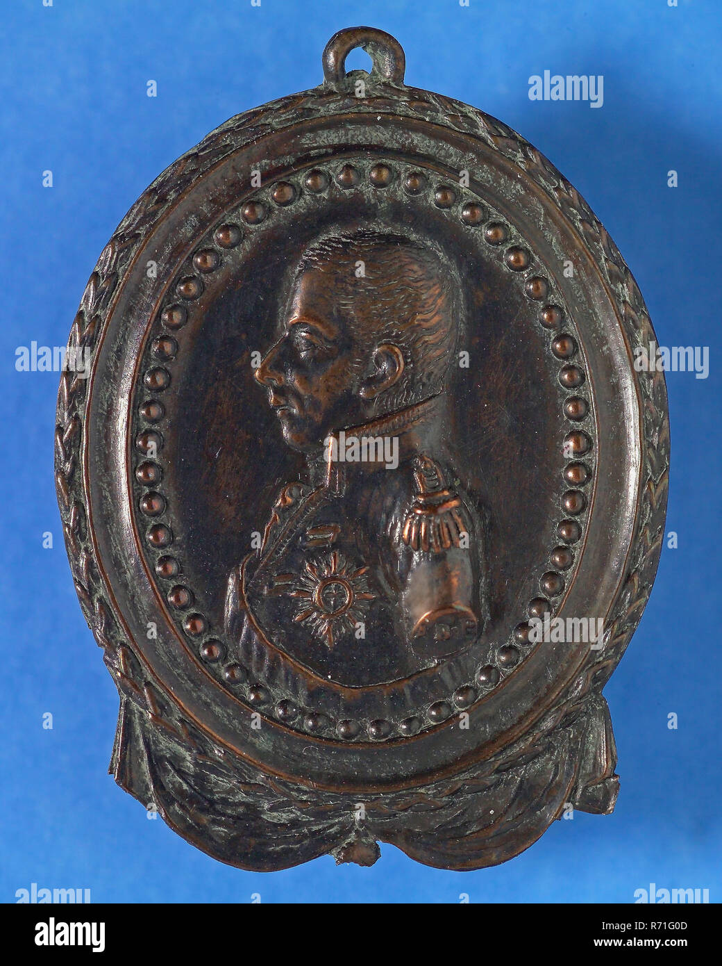 sign with bust of an officer, wear sign identification carrier copper ...