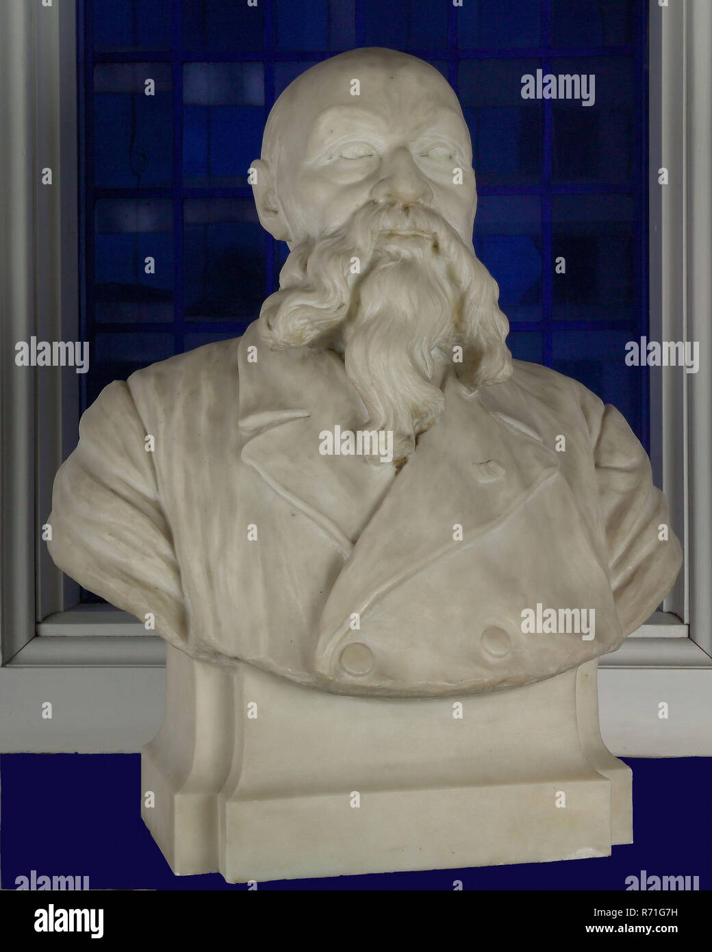 L.F. Edema van der Tuuk, White marble bust of Gerrit van Rijn (1846 ...