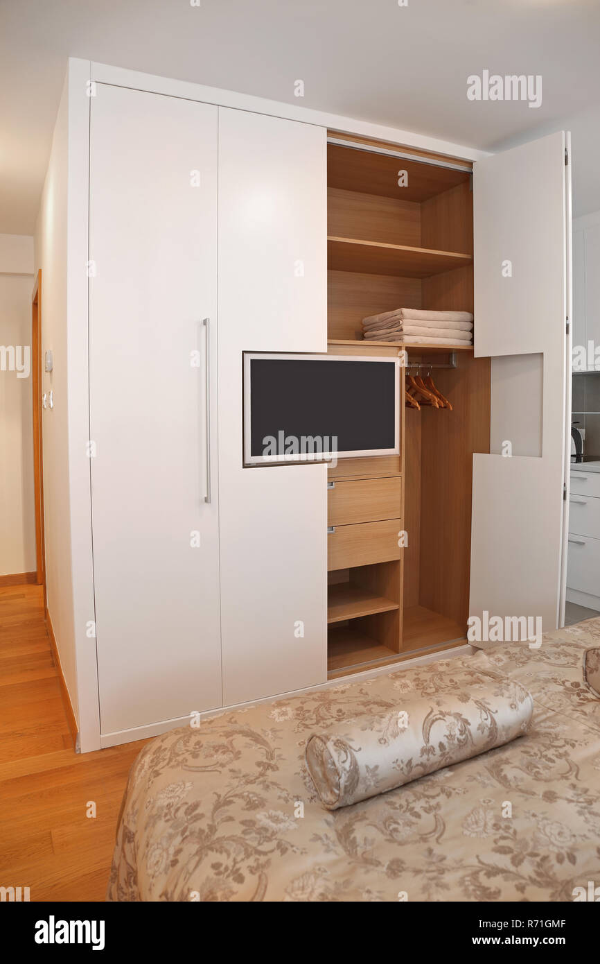Wardrobe With TV Stock Photo - Alamy