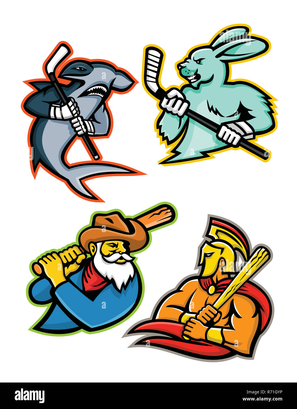 Baseball and Ice Hockey Team Mascots Collection Stock Photo - Alamy