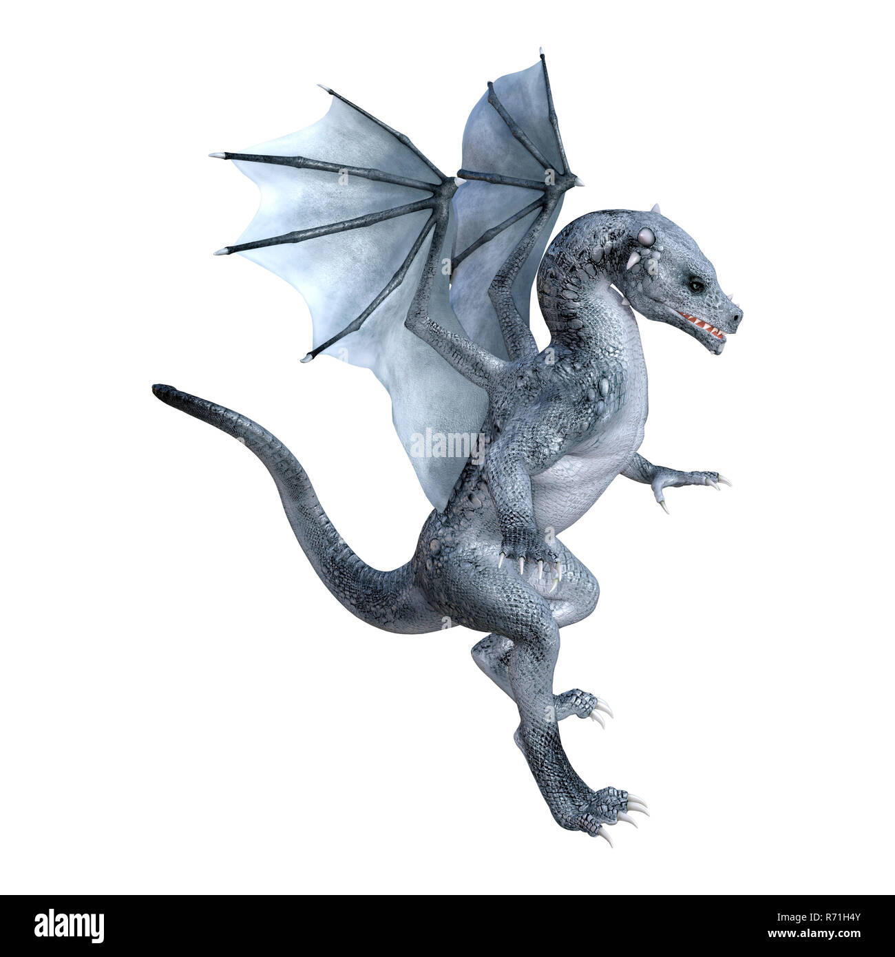 3D Rendering Fantasy Dragon Whelp on White Stock Photo - Alamy