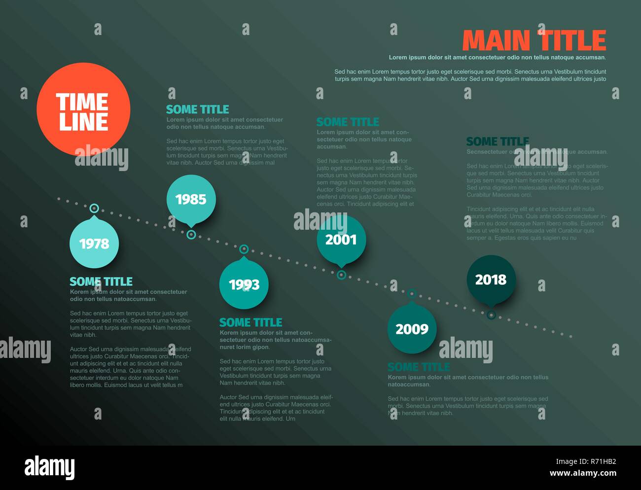 Vector minimalist diagonal timeline report template Infographic with ...