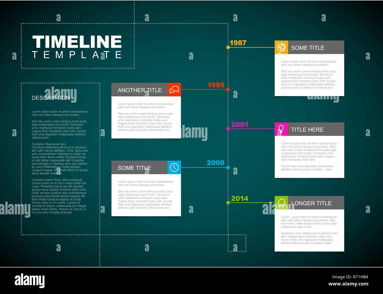 Vector Infographic timeline report template with icons and simple ...