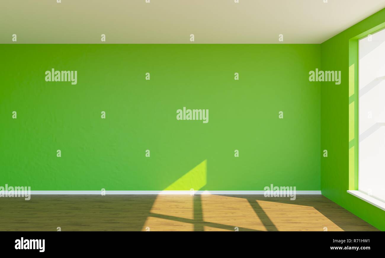 3d render green bedroom Stock Photo - Alamy