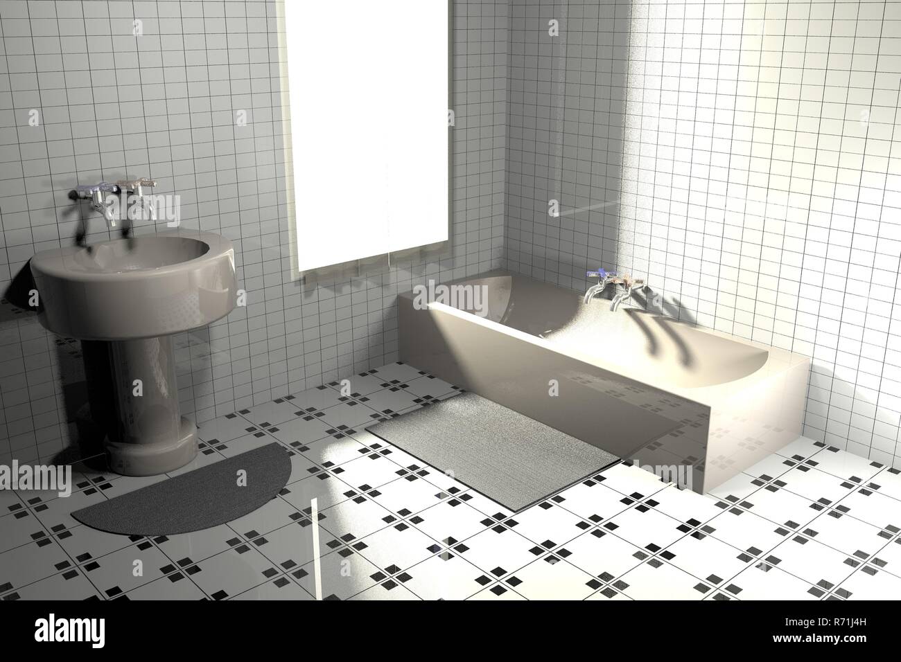 Bathroom, 3d rendering Stock Photo - Alamy
