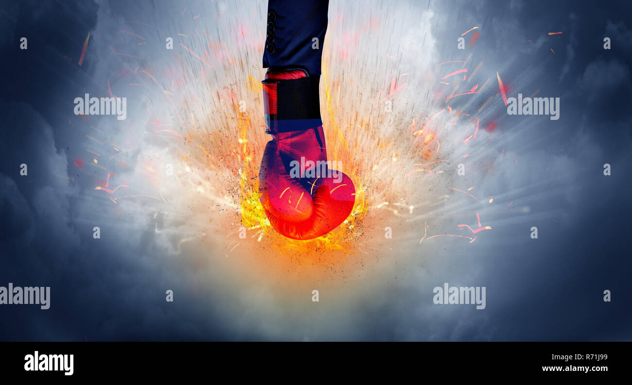Hand hits strongly and makes fire beam around Stock Photo - Alamy