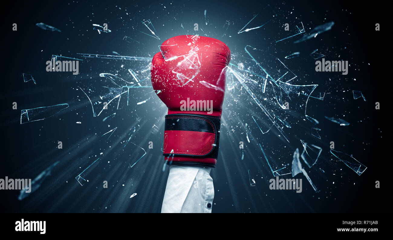 Big hand hits intense and breaks glasses Stock Photo - Alamy