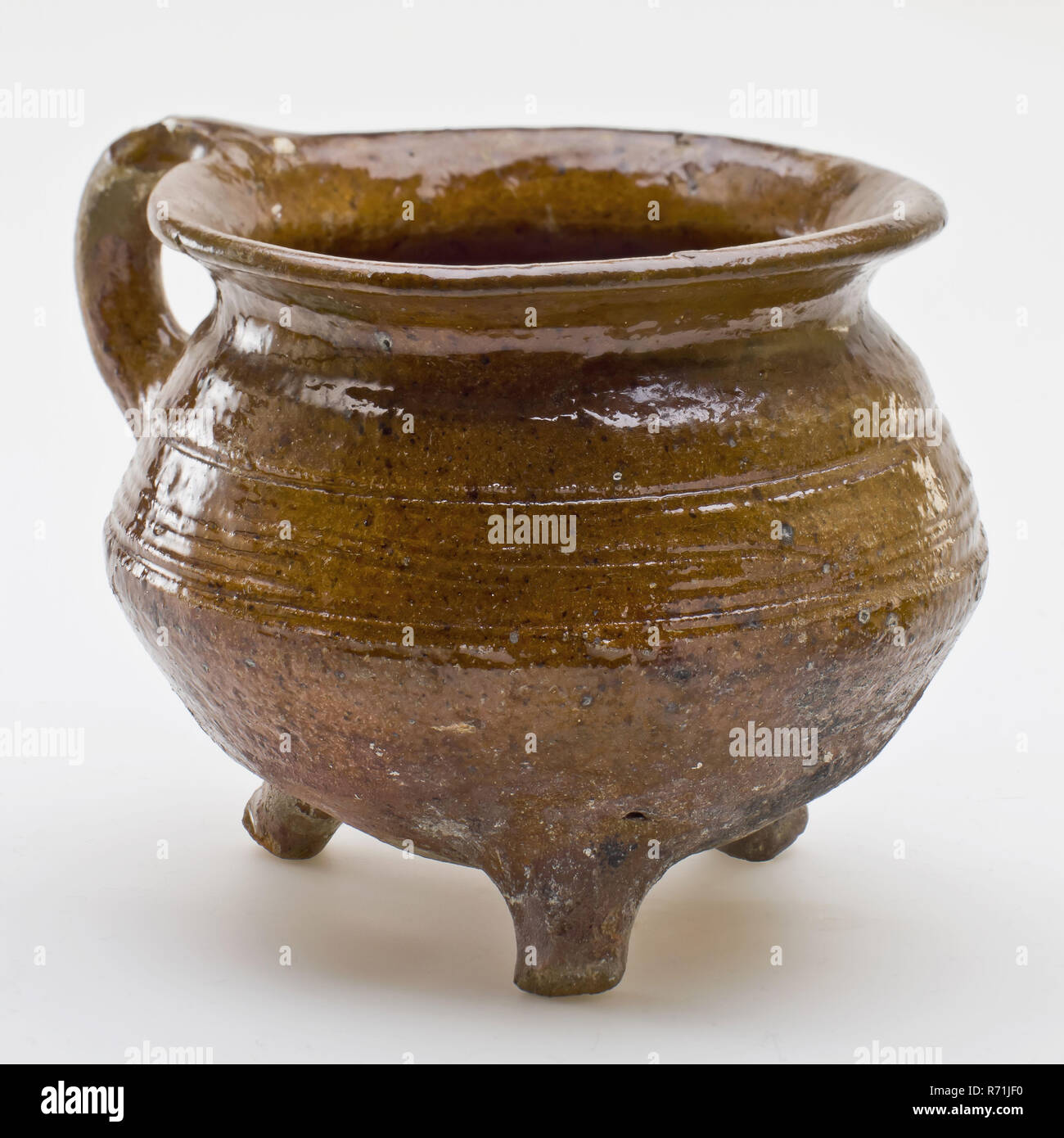 Pottery cooking pot, cooking jug with outstanding top edge, one sausage ...