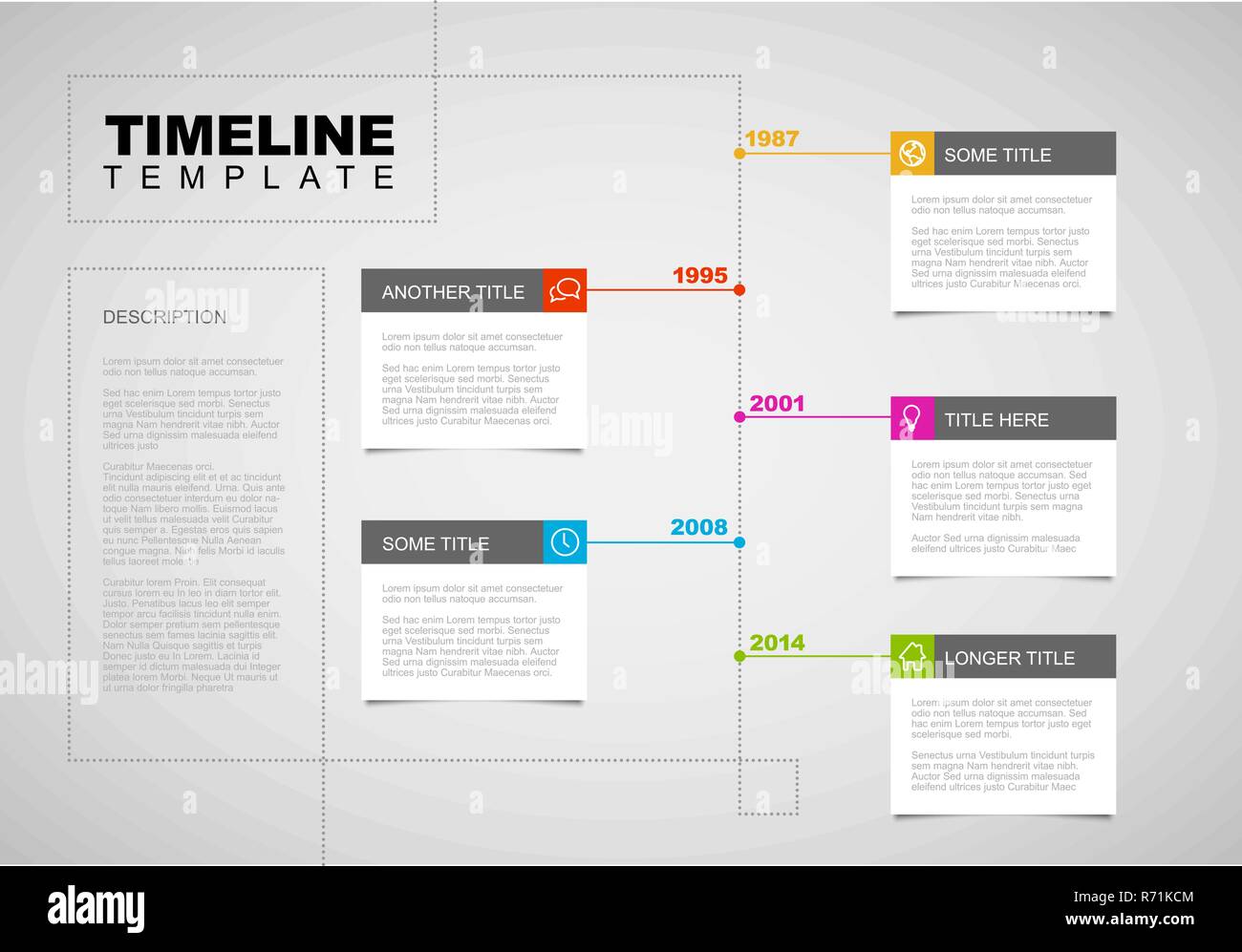 Vector Infographic timeline report template with icons and simple ...