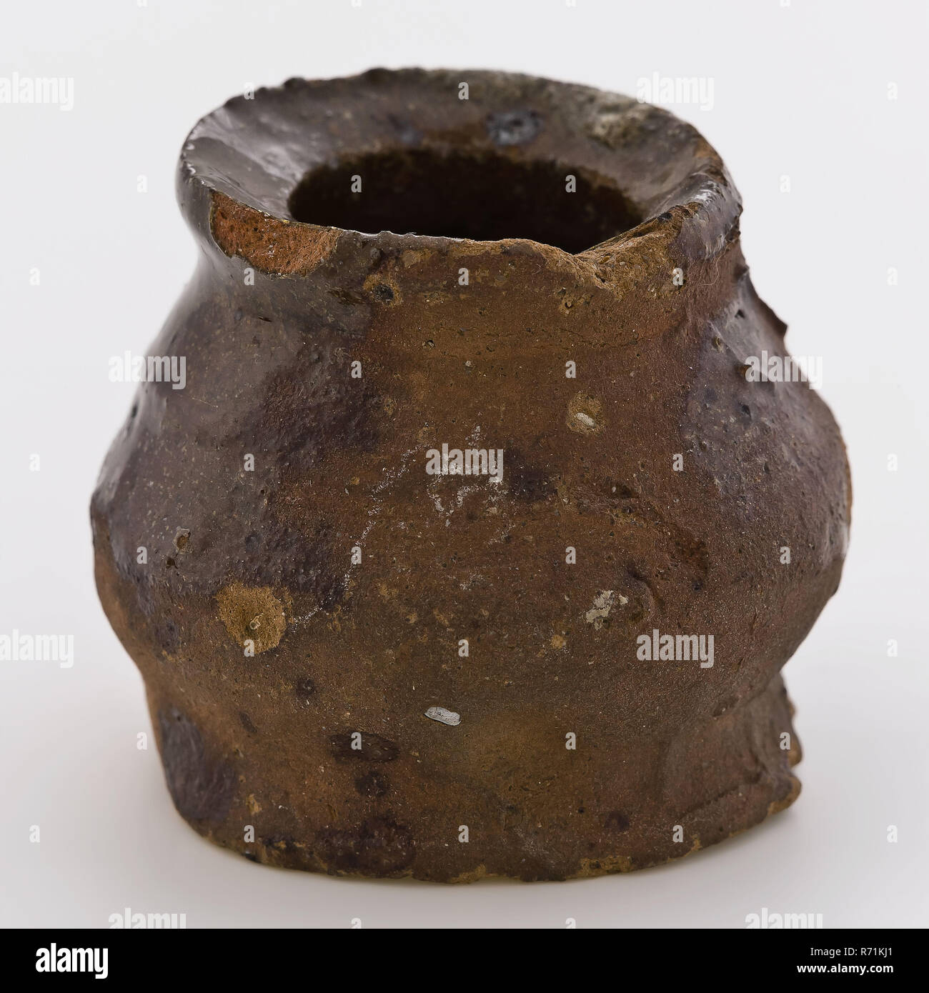 Pottery ointment jar, belly model narrow neck and wide stand, ointment ...