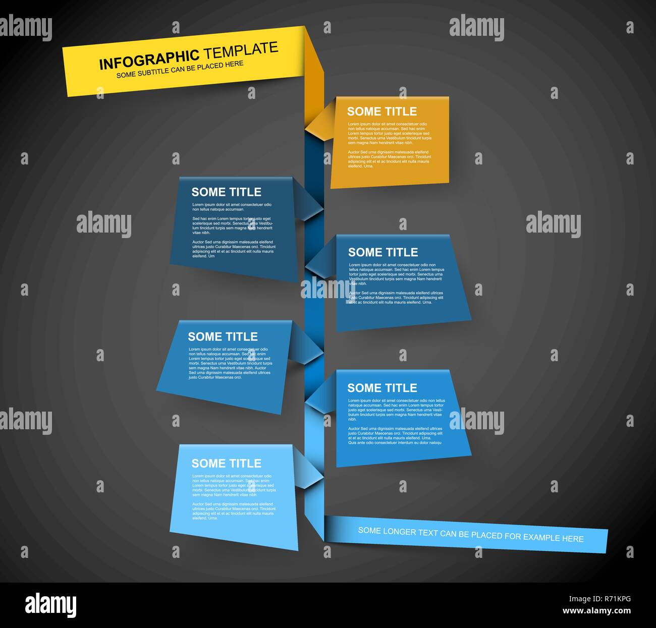 Vector Infographic timeline report template made from small blue and ...