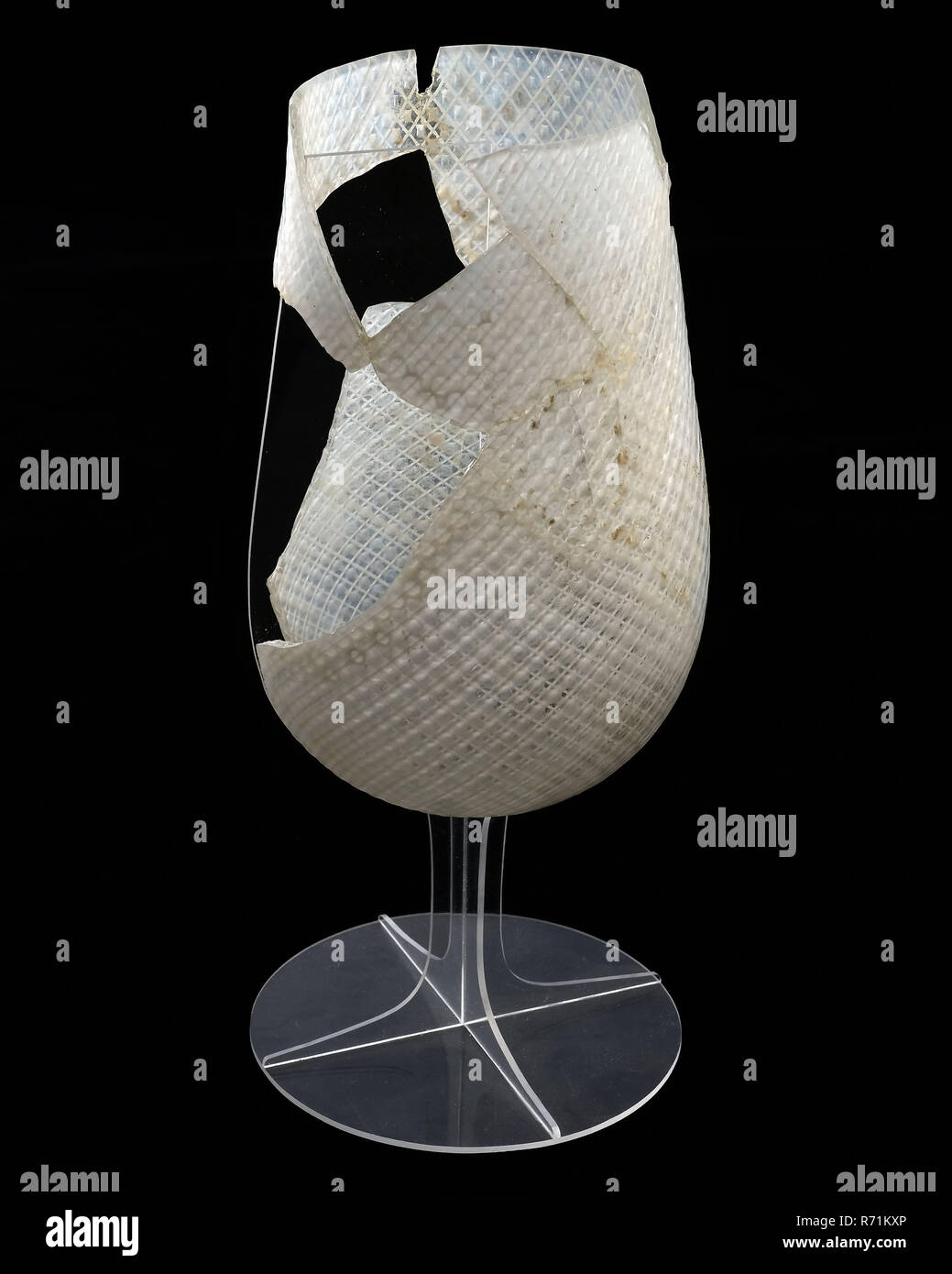 Fragment of façon de Venise goblet in vetro reticello, drinking glass ...